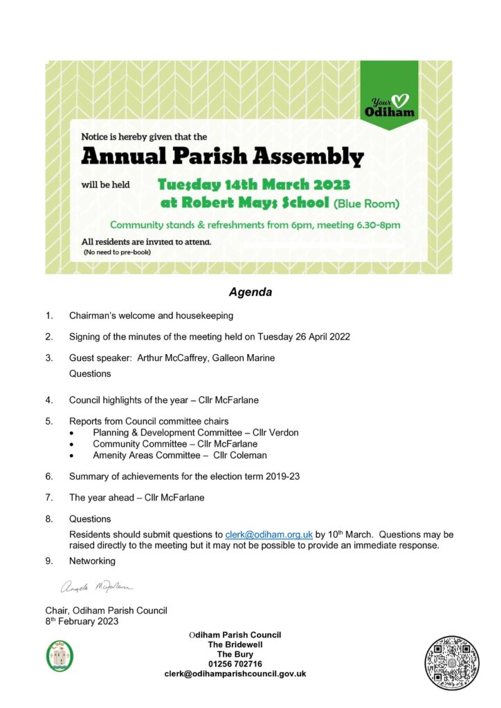 Annual Parish Assembly - Odiham Parish Council